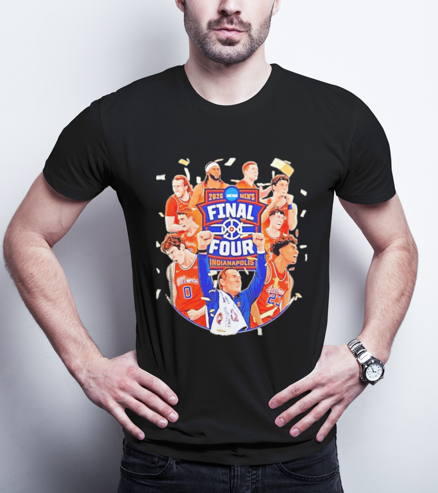 2026 NCAA Men's Final Four Indianapolis Illinois Fighting Illini Basketball T-Shirt