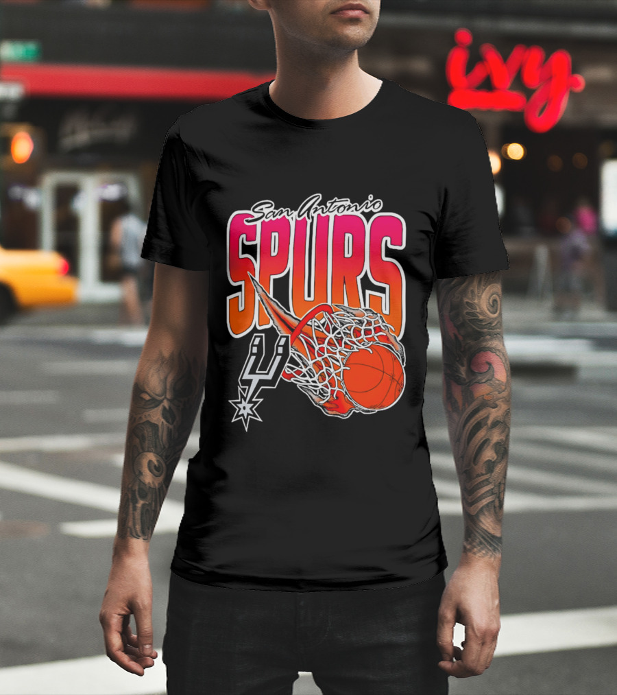 San Antonio Spurs Basketball 2026 Fireball Net T-Shirt