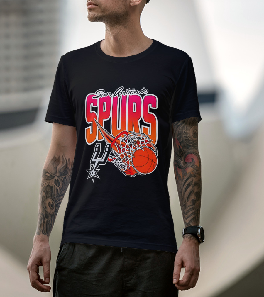 San Antonio Spurs Basketball 2026 Fireball Net T-Shirt