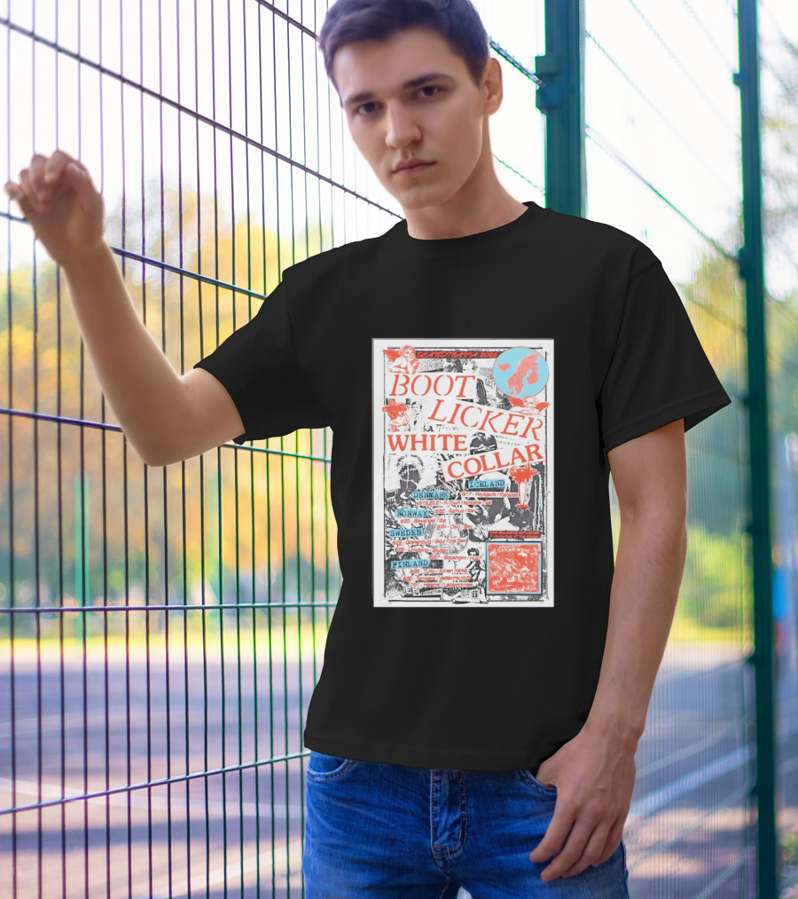 Scandinavia 2026 BootLicker White Collar Tour Denmark Norway Sweden Finland Iceland T-Shirt