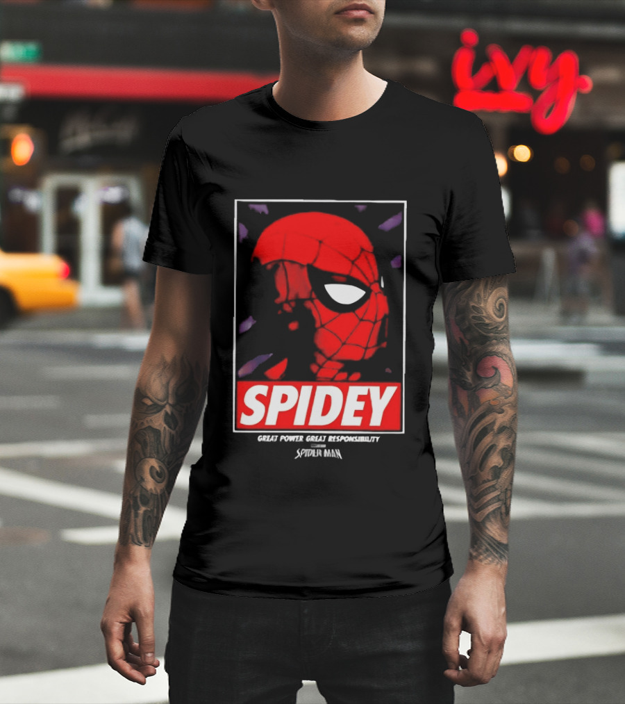 SPIDEY Great Power Great Responsibility Spider Man T-Shirt