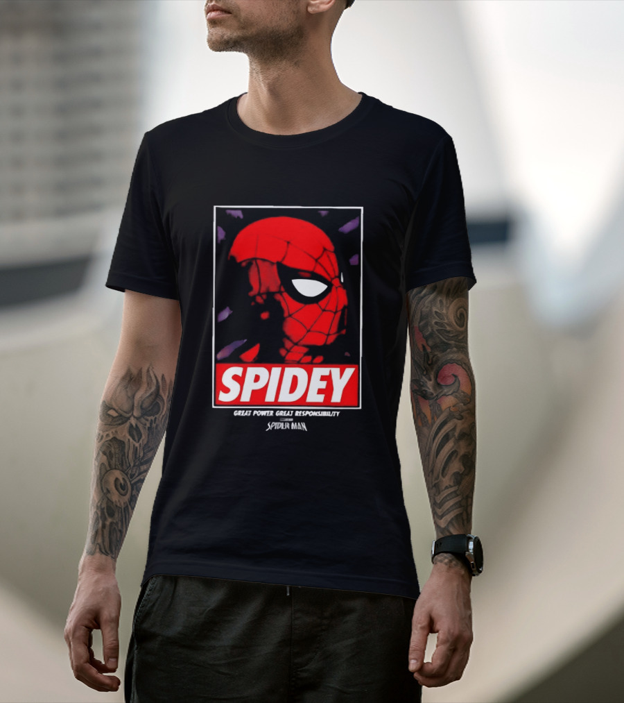 SPIDEY Great Power Great Responsibility Spider Man T-Shirt