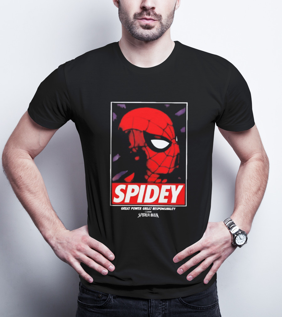 SPIDEY Great Power Great Responsibility Spider Man T-Shirt