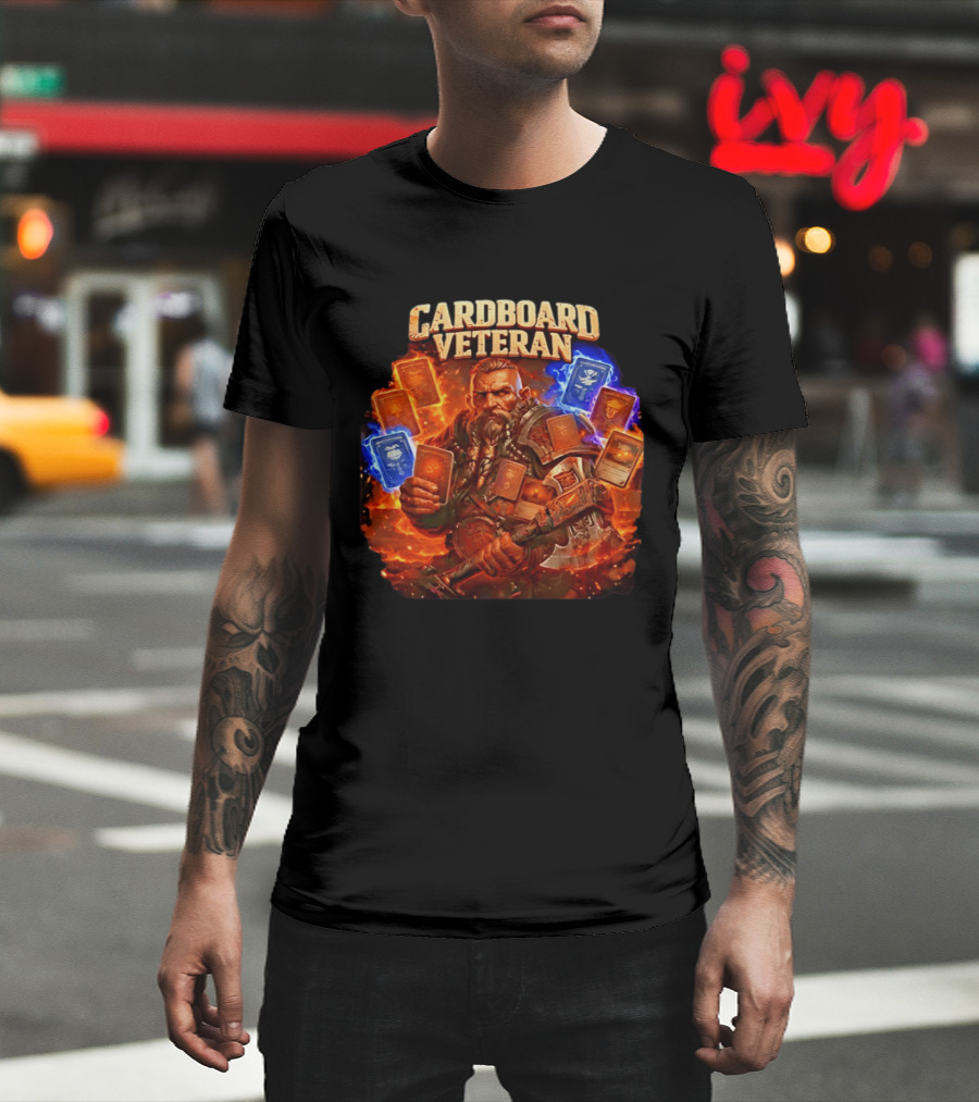 Cardboard Veteran Fantasy Gamer TCG Professional Epic Card Battle Warrior T-Shirt