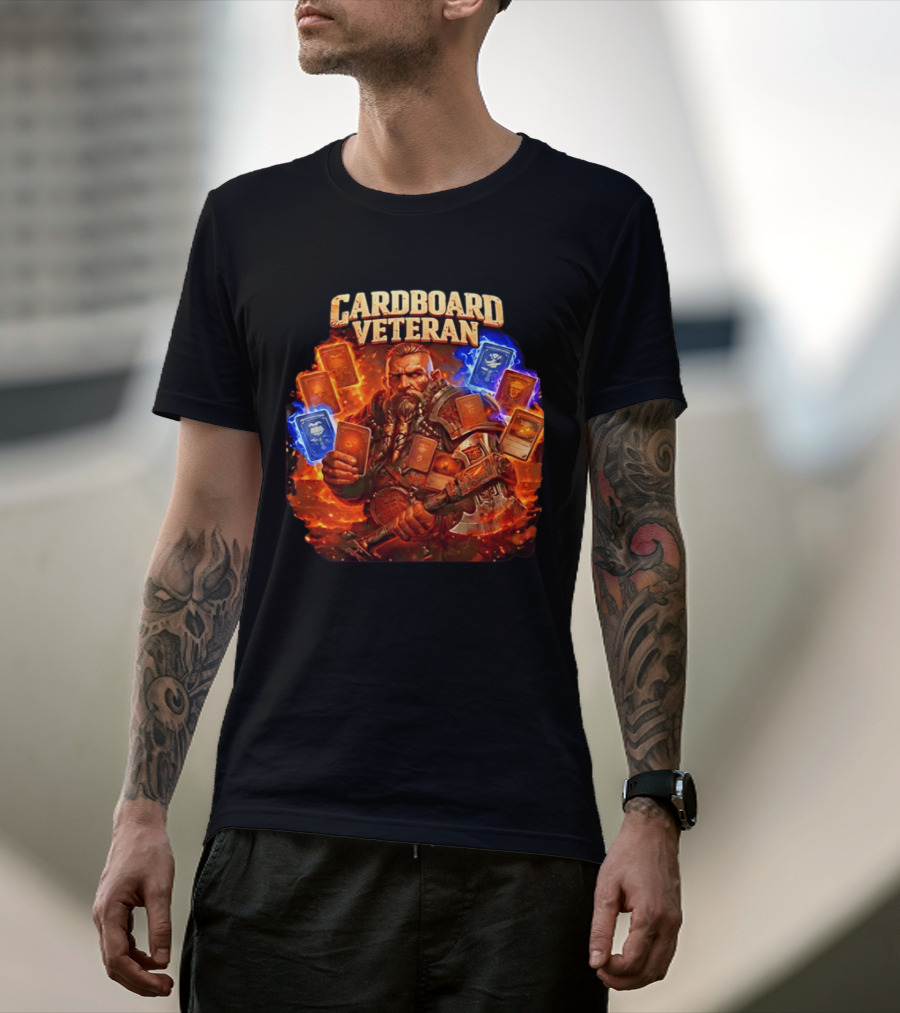 Cardboard Veteran Fantasy Gamer TCG Professional Epic Card Battle Warrior T-Shirt