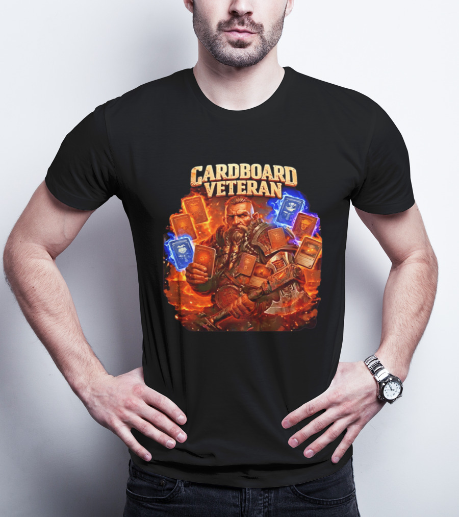 Cardboard Veteran Fantasy Gamer TCG Professional Epic Card Battle Warrior T-Shirt