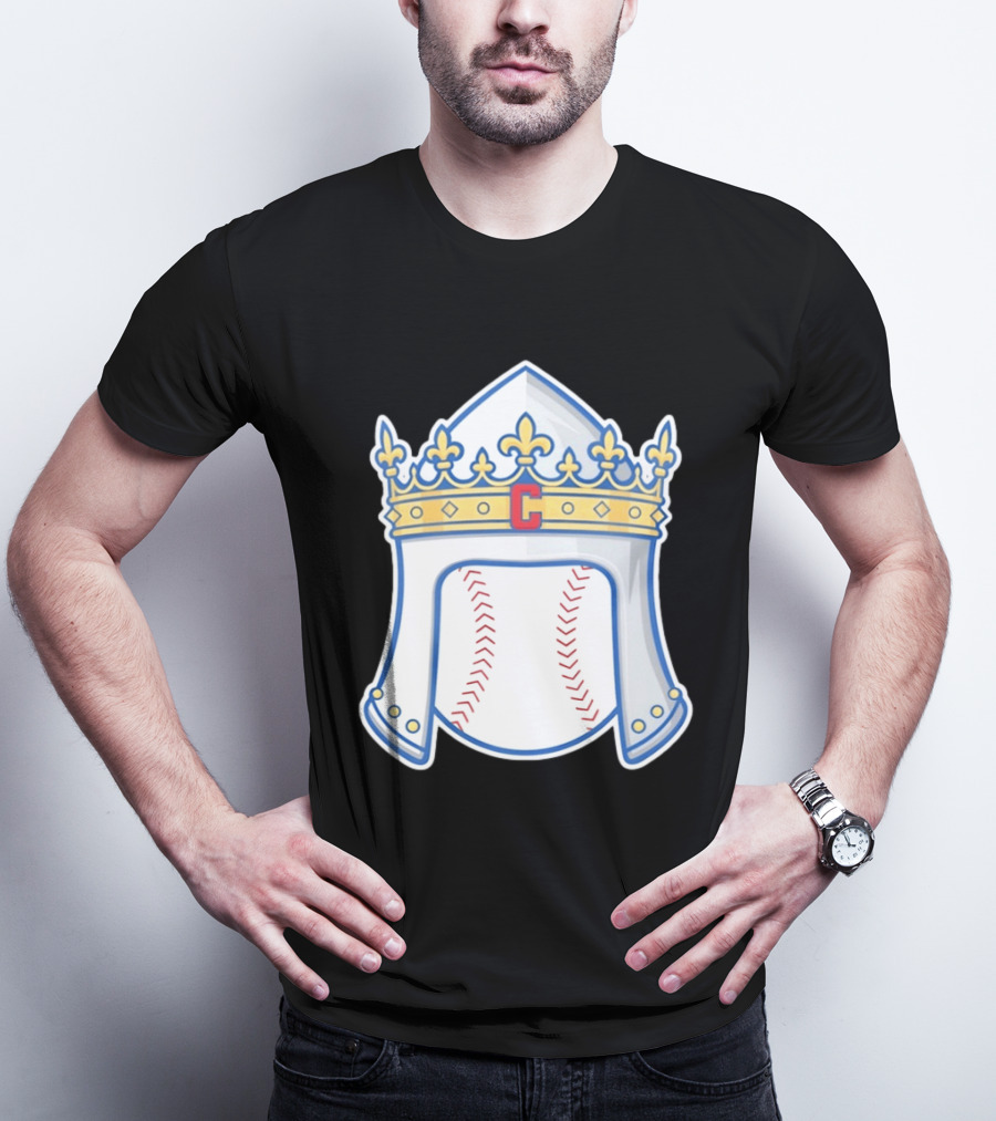 Chicago Cubs Sir Longball Baseball Helmet Crown T-Shirt