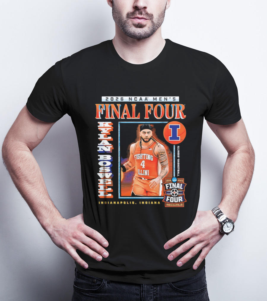 Kylan Boswell 2026 NCAA Men's Final Four Illinois Fighting Illini Basketball Indianapolis T-Shirt
