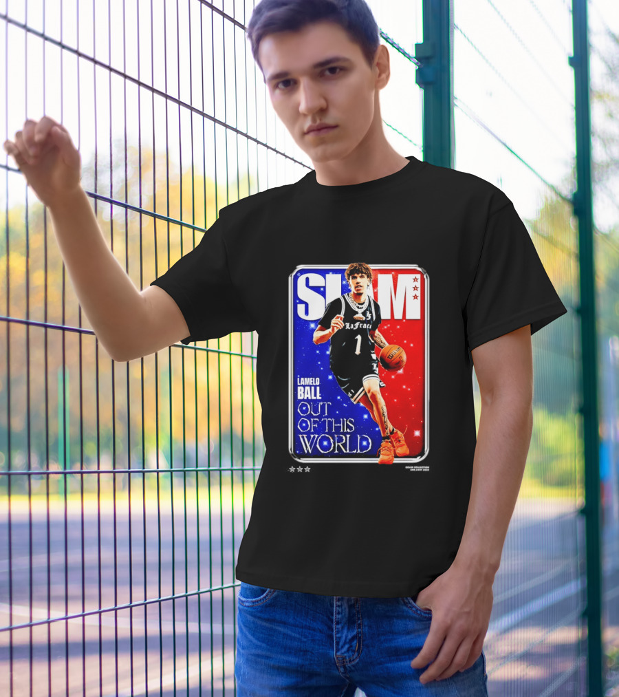 SLAM Cover LaMelo Ball 1 Charlotte Hornets Out Of This World T-Shirt
