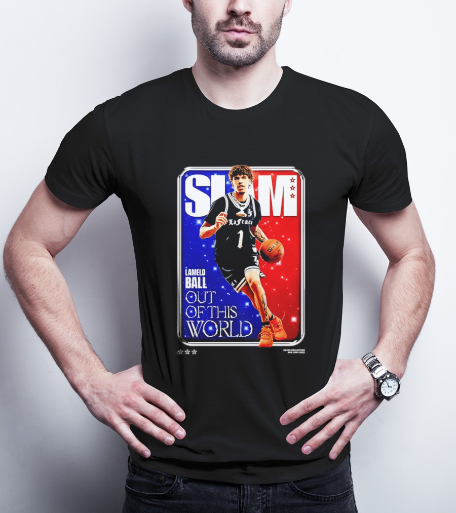 SLAM Cover LaMelo Ball 1 Charlotte Hornets Out Of This World T-Shirt