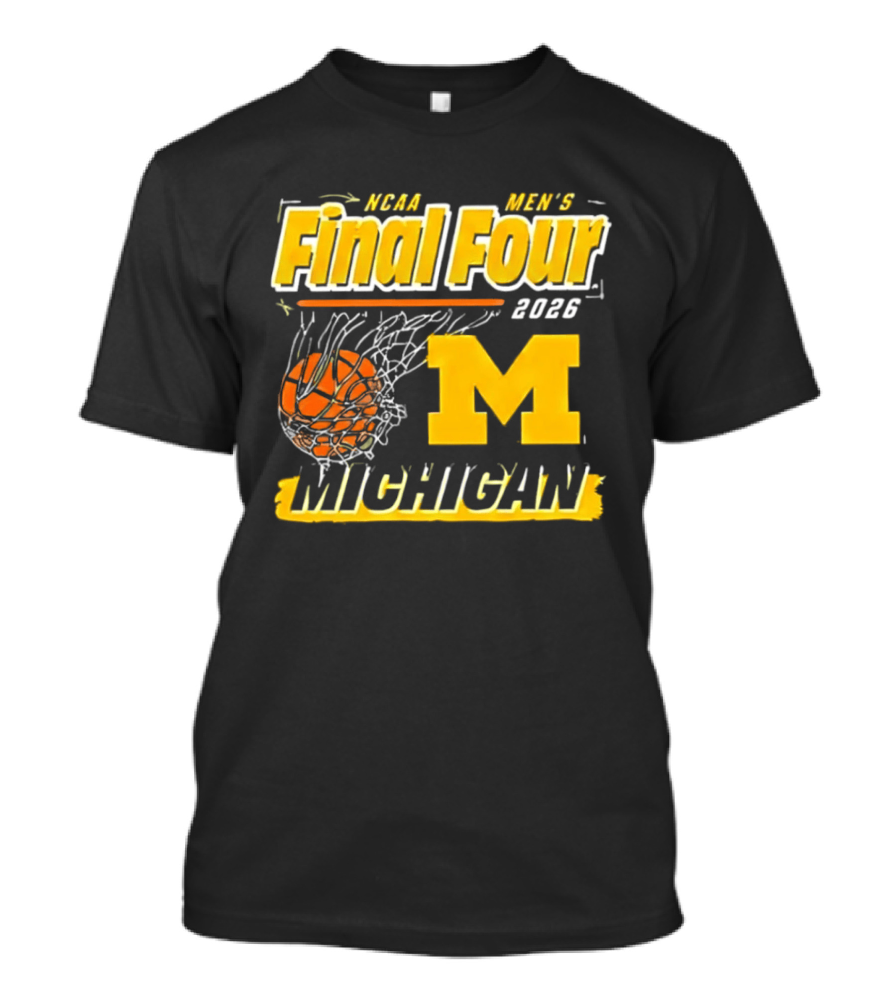 NCAA Men's Final Four 2023 Michigan Wolverines Basketball Swish T-Shirt