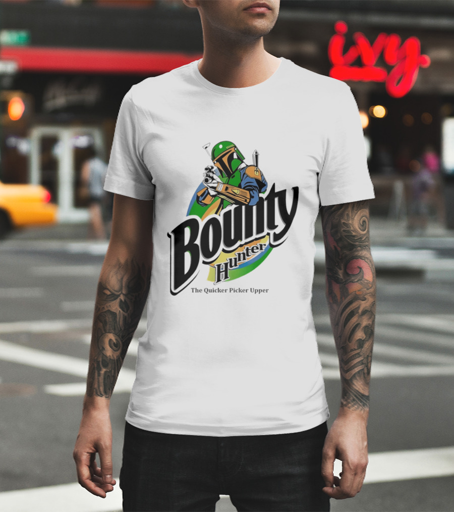 Bounty Hunter The Quicker Picker Upper Mandalorian T-Shirt