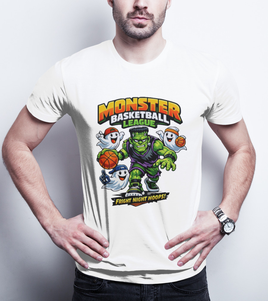 Monster Basketball League Fright Night Hoops Halloween Costume T-Shirt