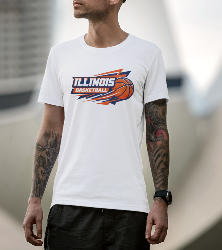 Illinois Basketball College Team Logo Sports T-Shirt