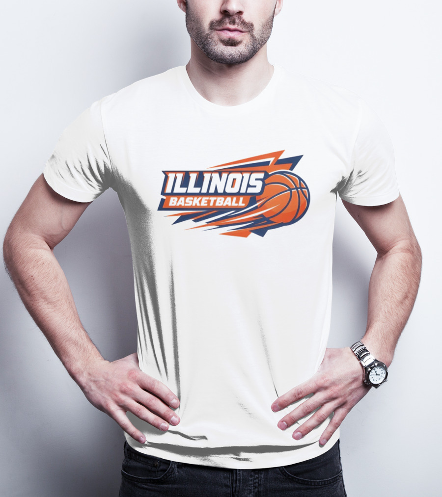 Illinois Basketball College Team Logo Sports T-Shirt