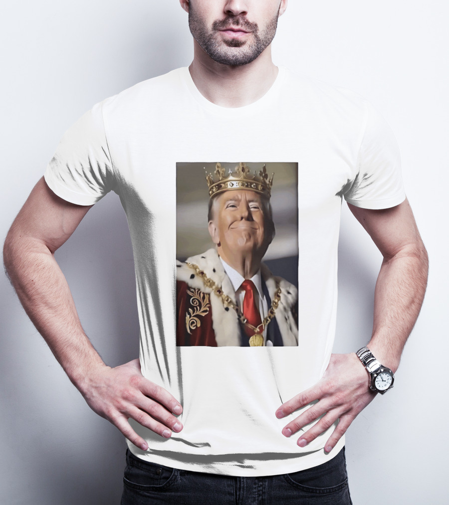 Donald Trump Crowned As King Regal Attire Red Tie Gold Crown T-Shirt