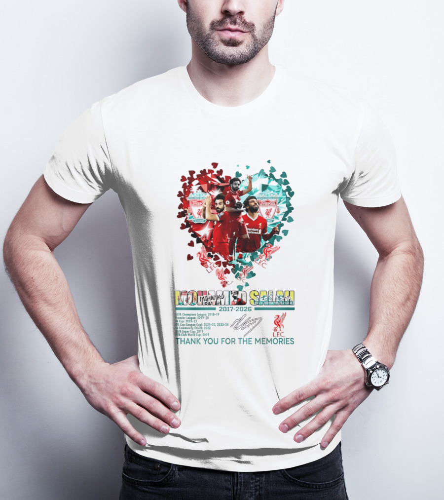 Mohamed Salah Lfc Thank You For The Memories 2017 2023 Heart T-Shirt