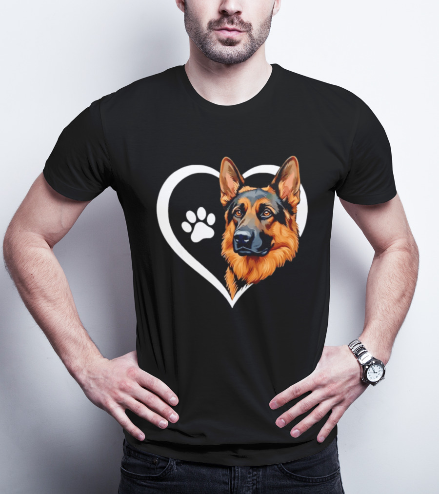German Shepherd Heart Paw T-Shirt