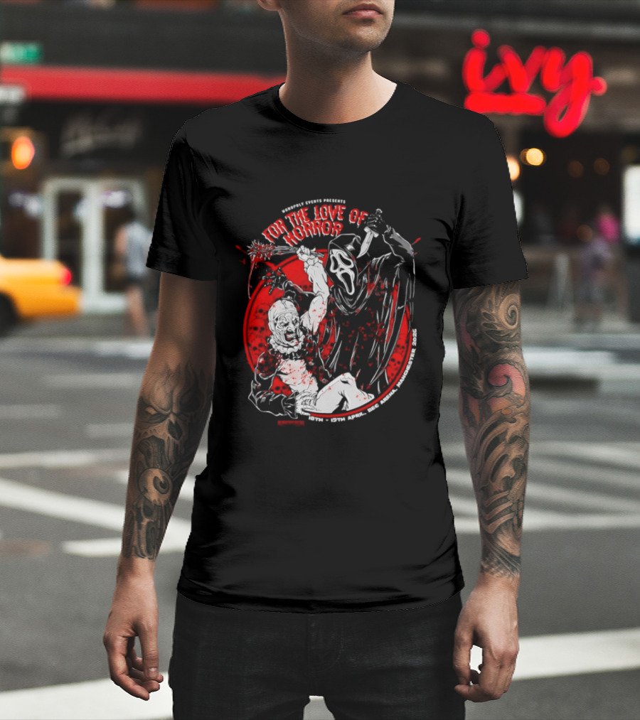 Ghostface Vs The Clown For The Love Of Horror 2026 Event April 18 19 DEC Arena T-Shirt