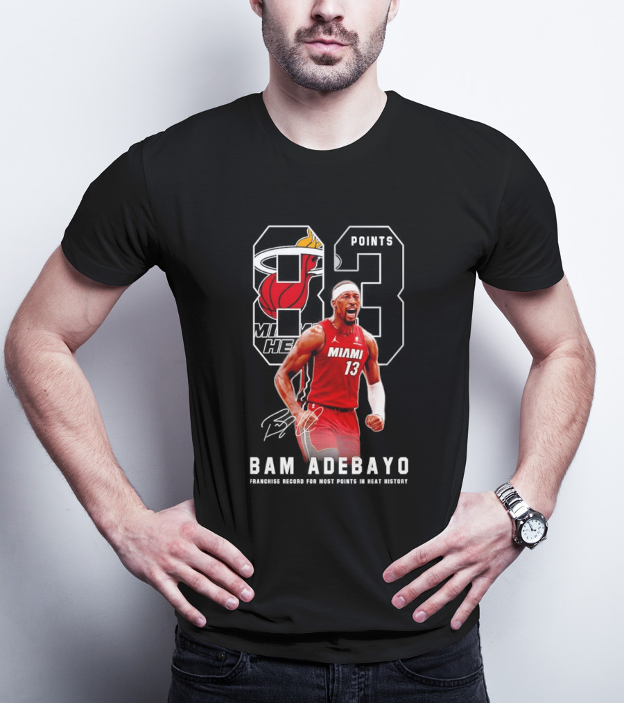 Bam Adebayo Miami Heat 13 Franchise Record Most Points In History T-Shirt