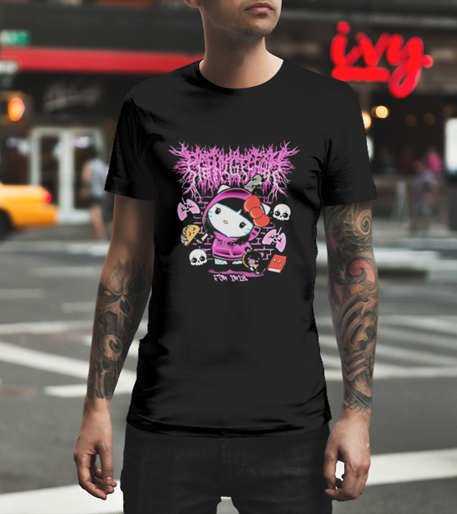 Hello Kitty Slamnasium Skull Lungs And Taco Recordings For Iris T-Shirt