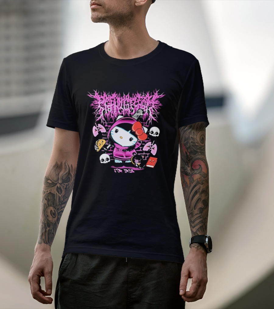 Hello Kitty Slamnasium Skull Lungs And Taco Recordings For Iris T-Shirt
