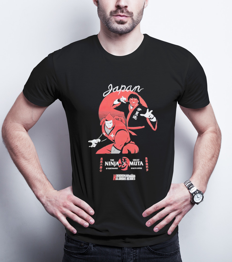 Japan Ninja X Great Muta WrestleWarriors Collaboration T-Shirt