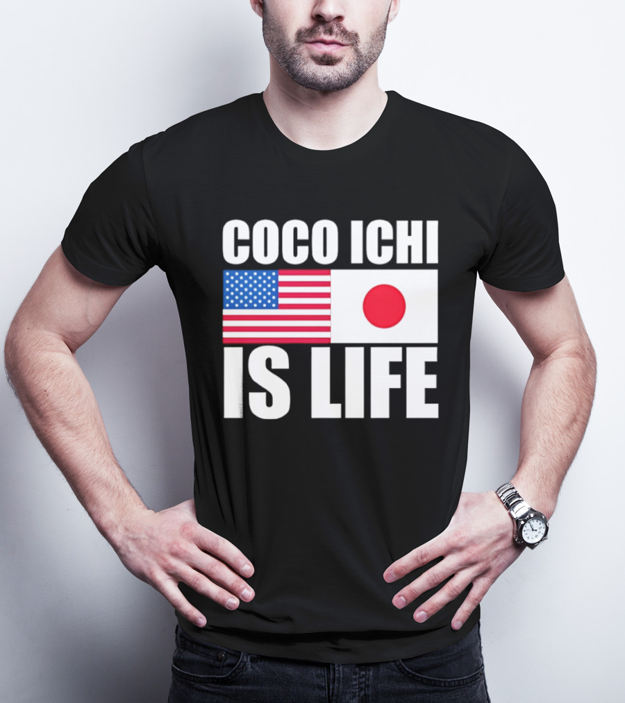 Coco Ichi Is Life USA And Japan Flag T-Shirt
