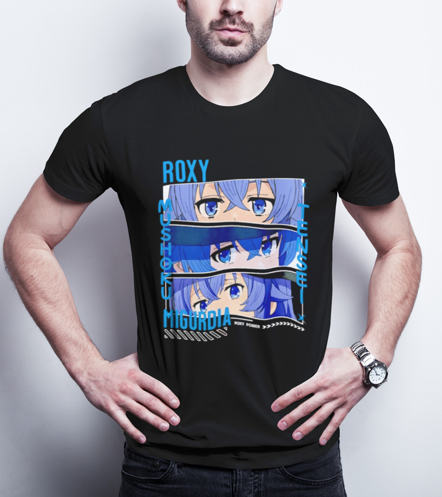 Roxy Mushoku Tensei Migurdia Anime Blue Character Eyes T-Shirt