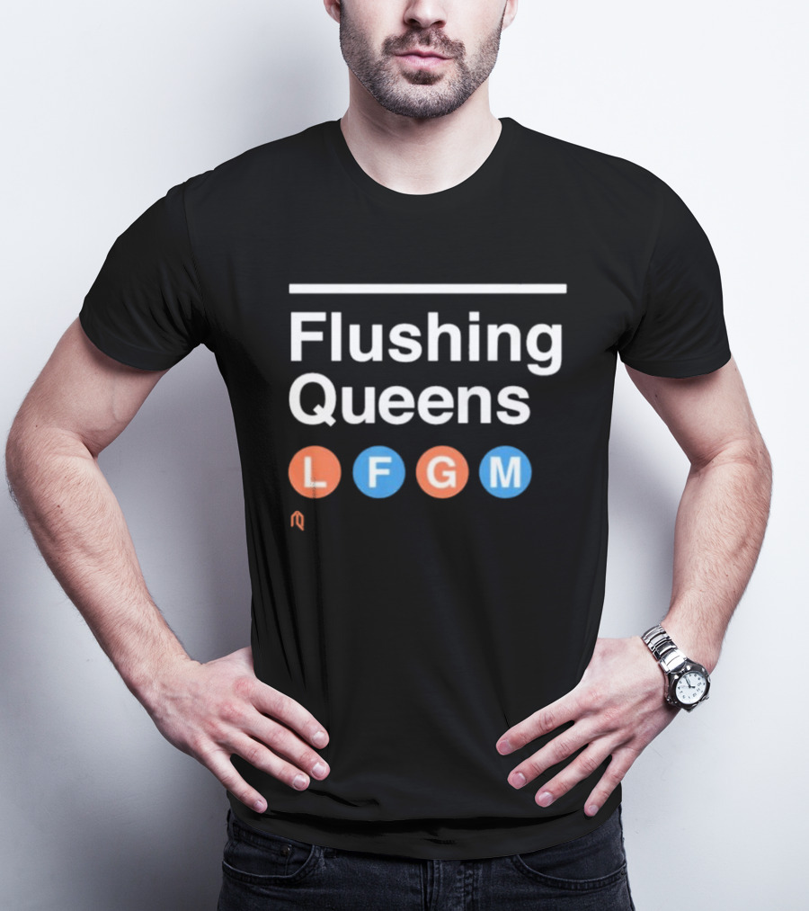 Flushing Queens L F G M Baseball Theme New York Mets T-Shirt