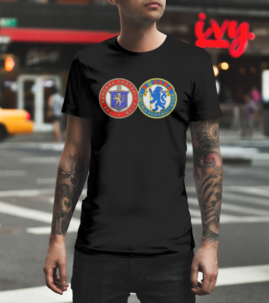 The Rangers Football Club Ready X Chelsea Football Club Lion Collaboration T-Shirt