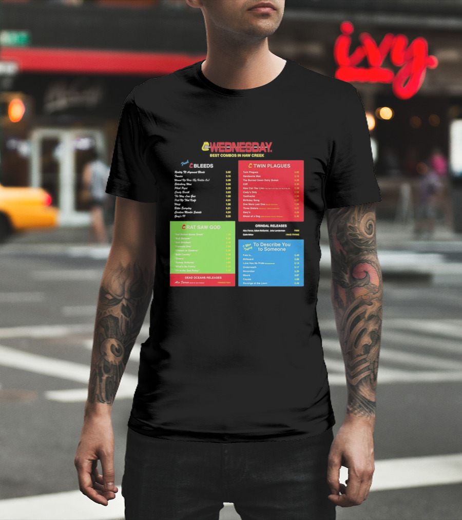 Wednesday Best Combos In Haw Creek Twin Plagues Rat Saw God Release T-Shirt
