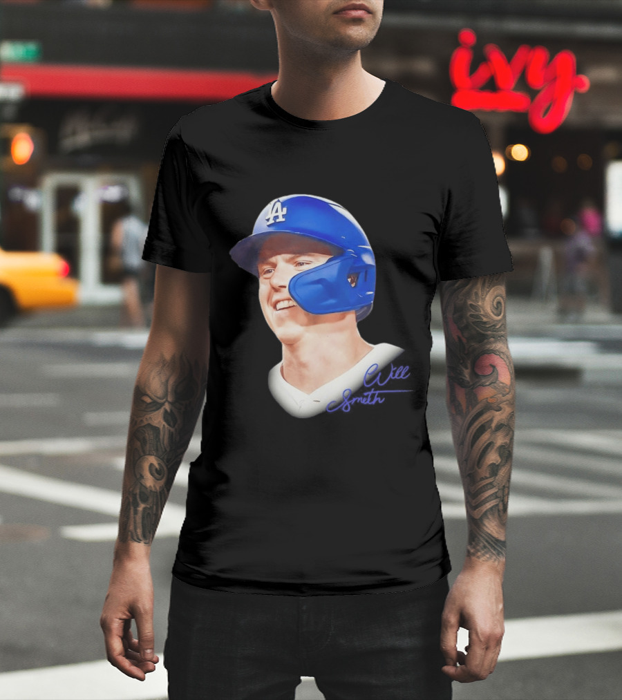 Los Angeles Dodgers MLB 2026 Big Face Will Smith Signature T-Shirt