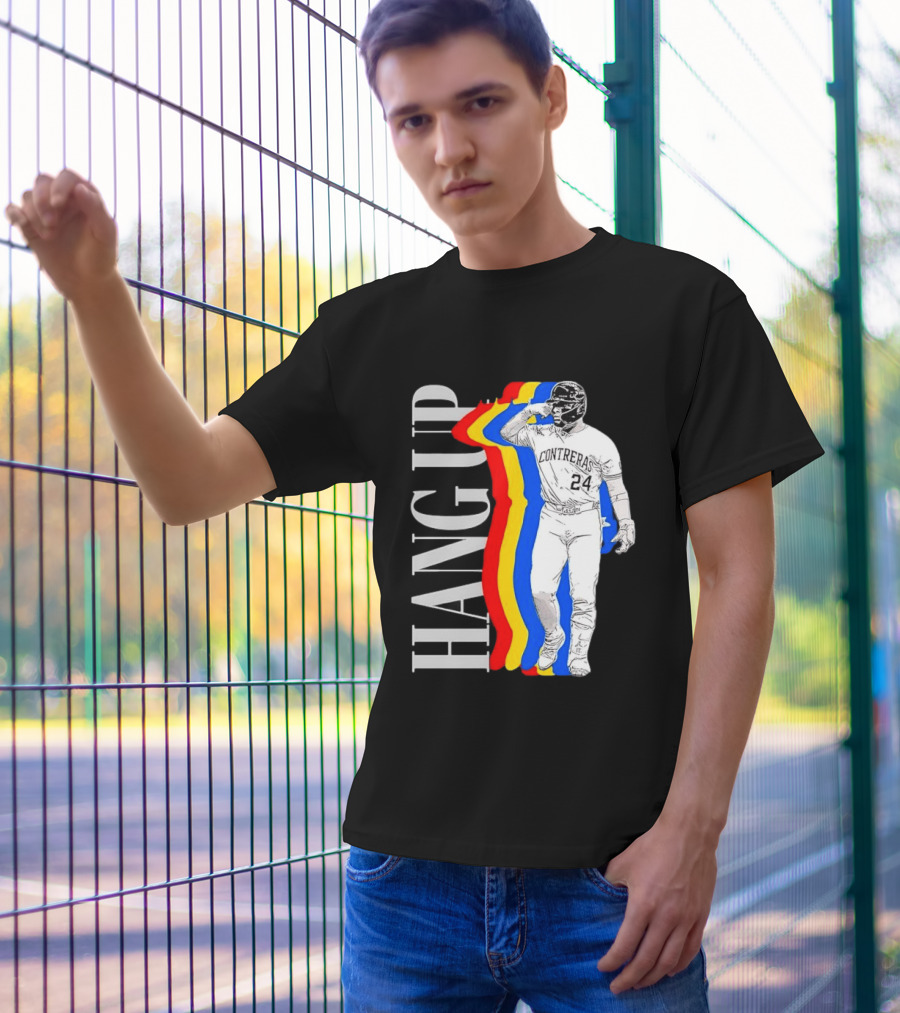 Willson Contreras 24 Hang Up Baseball Art With Colorful Stripes T-Shirt