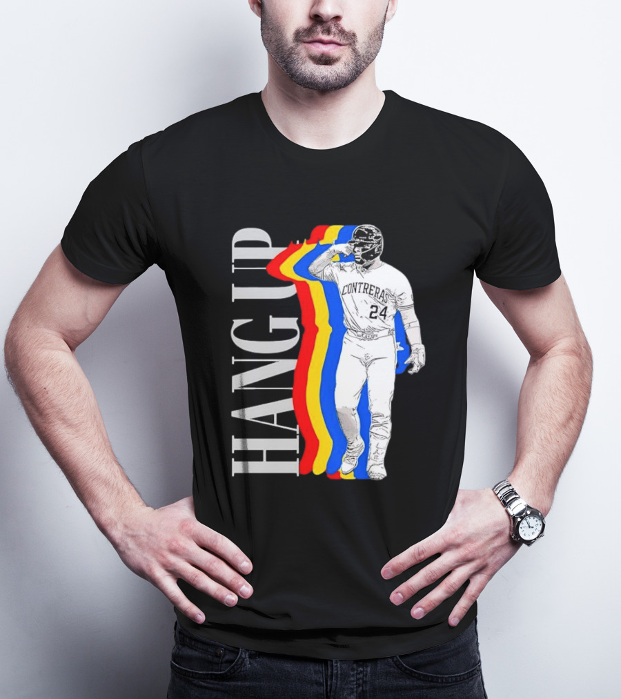 Willson Contreras 24 Hang Up Baseball Art With Colorful Stripes T-Shirt