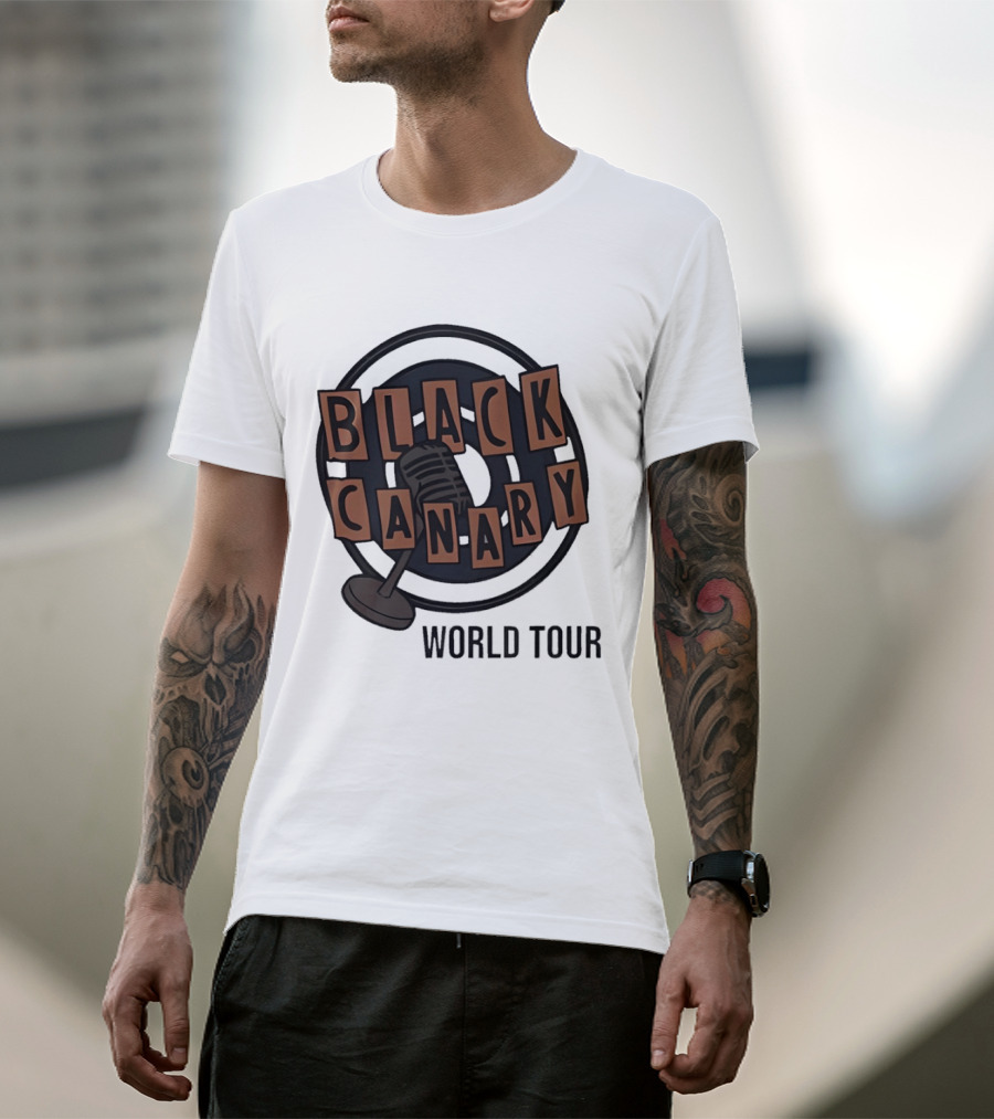 Black Canary Microphone Icon World Tour T-Shirt
