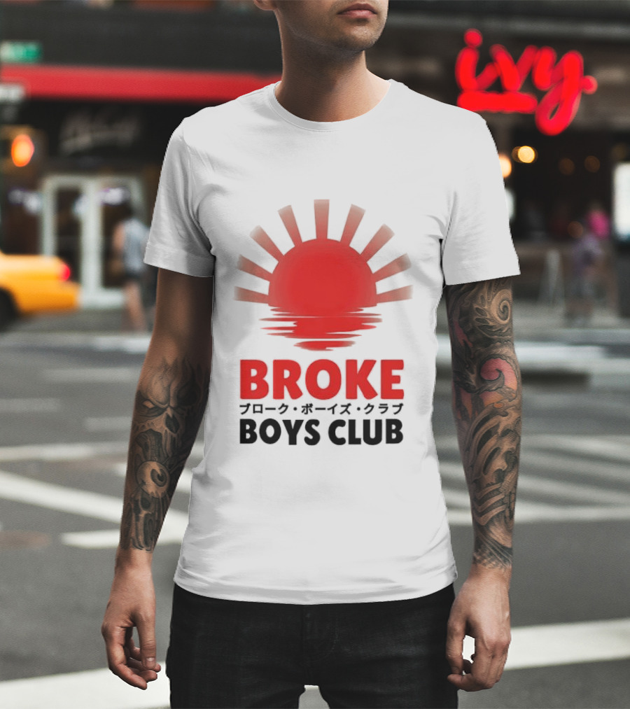 Broke Boys Club Rising Sun Graphic Red And Black T-Shirt