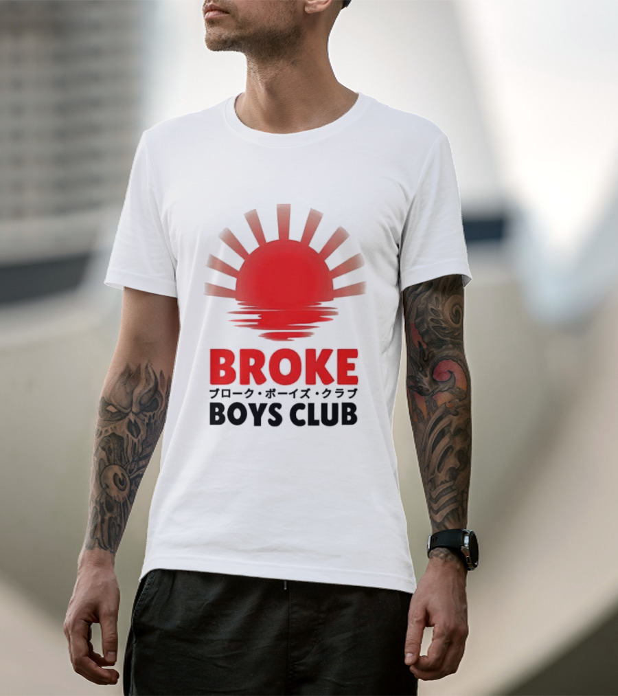 Broke Boys Club Rising Sun Graphic Red And Black T-Shirt