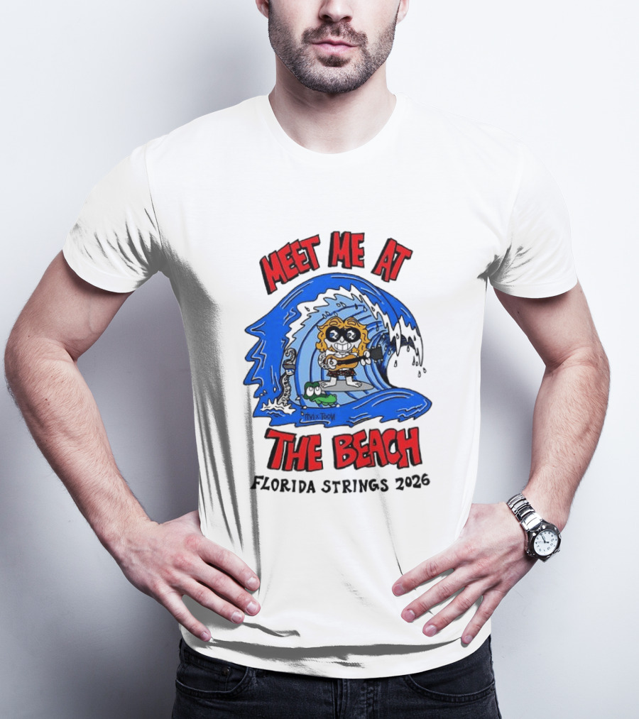 Meet Me At The Beach Florida Strings 2026 Surfing Wave T-Shirt