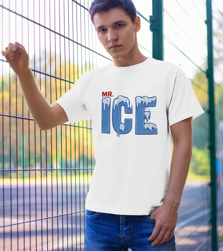 Mr ICE Snow Cover Icy Letters Frosty Winter T-Shirt