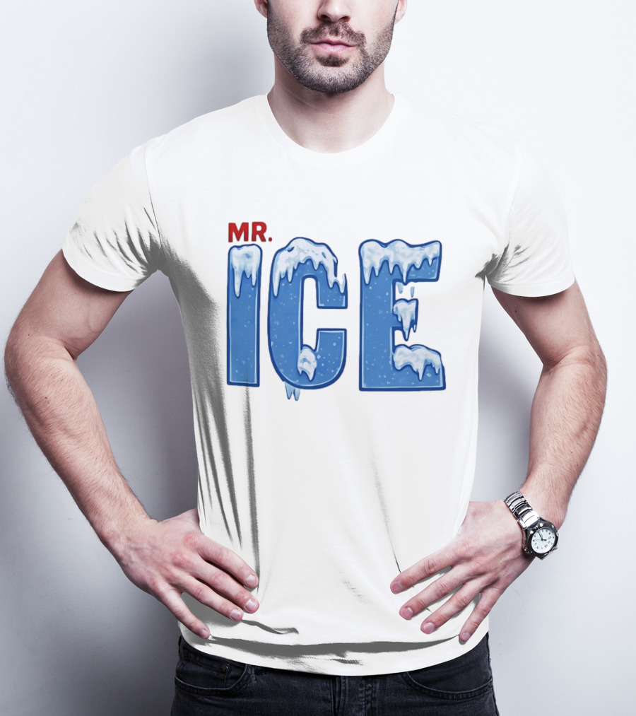Mr ICE Snow Cover Icy Letters Frosty Winter T-Shirt