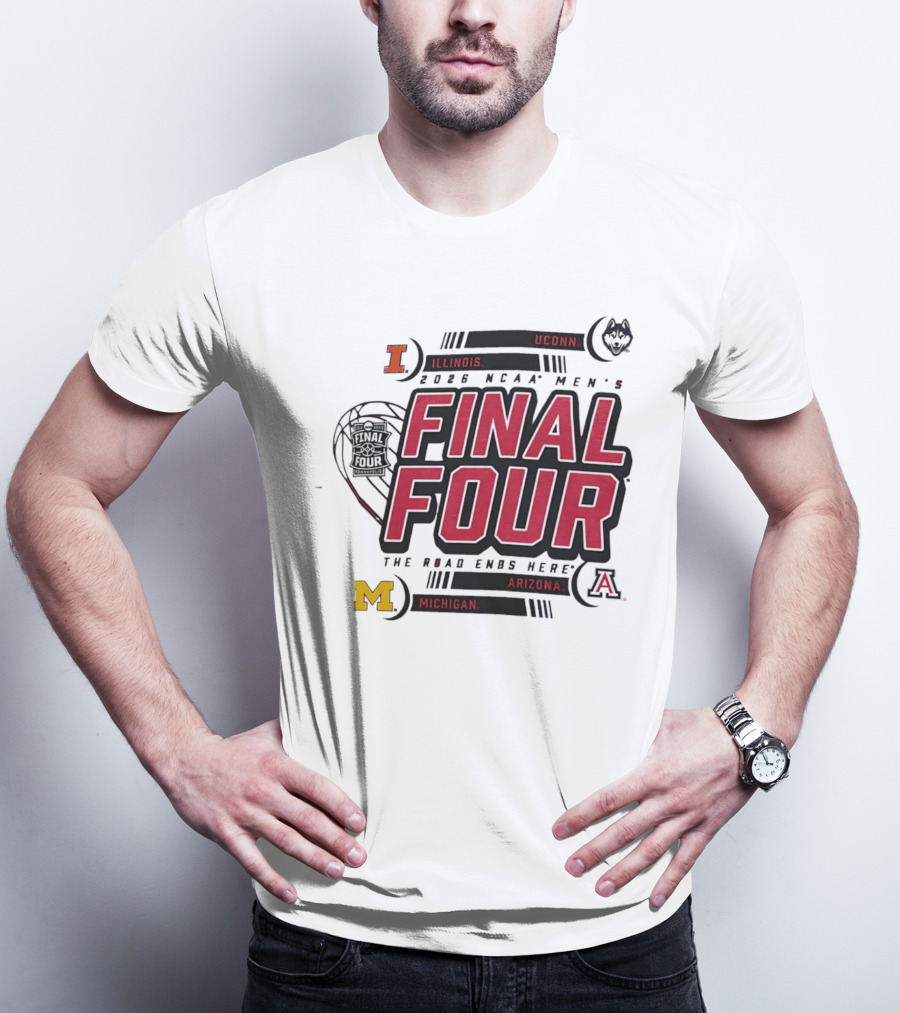 2026 NCAA Men's Basketball Final Four Illinois UConn Michigan Arizona March Madness T-Shirt
