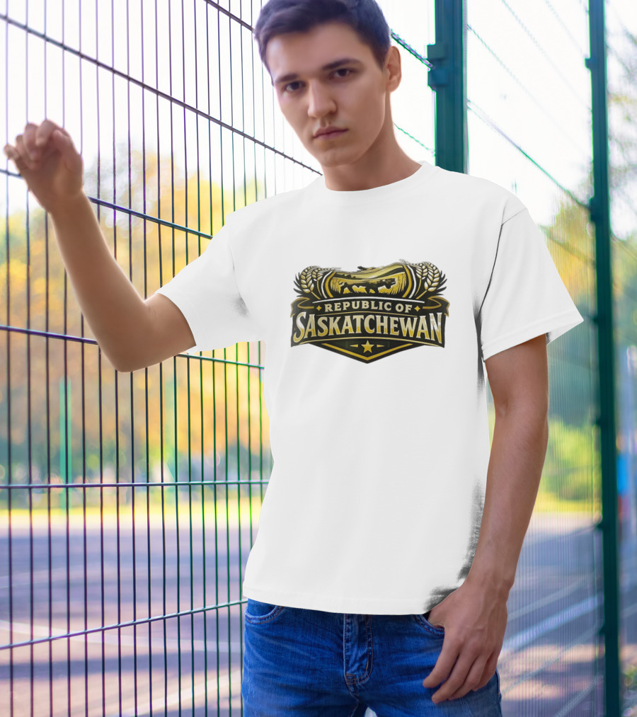 Republic Of Saskatchewan Wheat And Lion T-Shirt