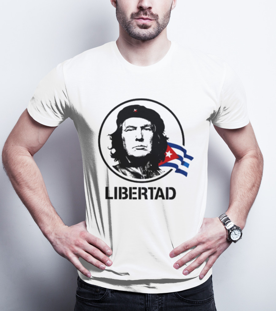 Donald Trump Che Guevara Fusion LIBERTAD Flag Icon Visual T-Shirt