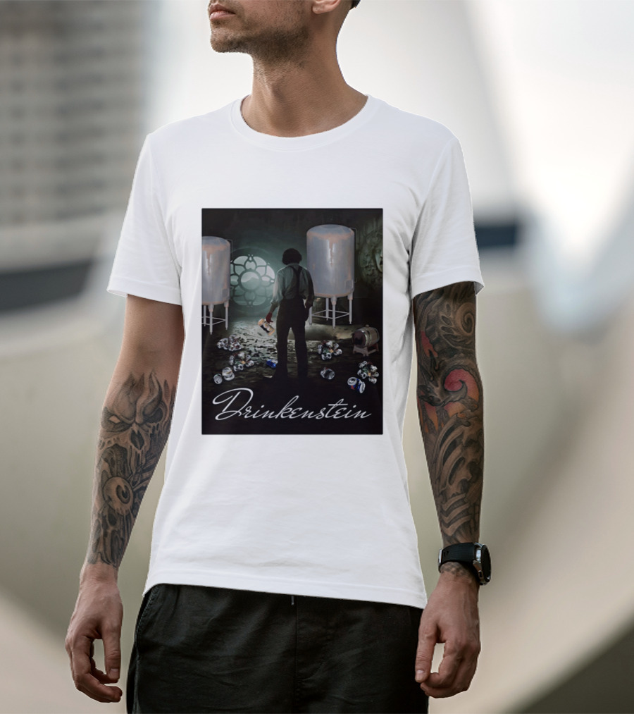 Drinkenstein Frankenstein Meme With Pile Of Soda Cans T-Shirt