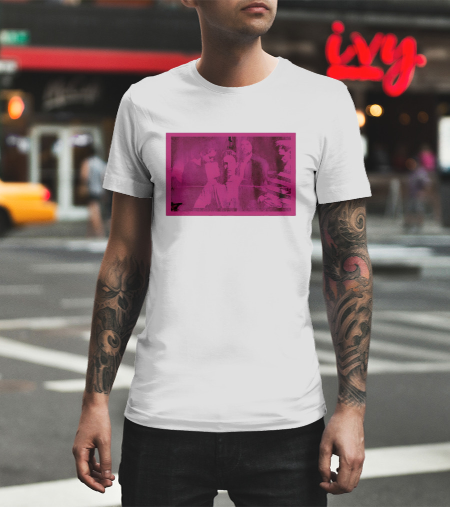 Frail State Of Mind Pink Abstract Band Collage T-Shirt