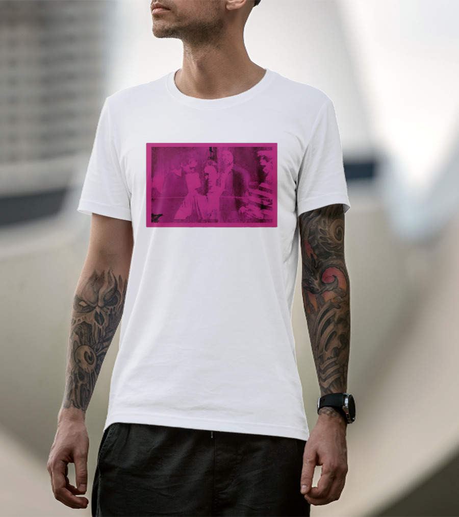 Frail State Of Mind Pink Abstract Band Collage T-Shirt