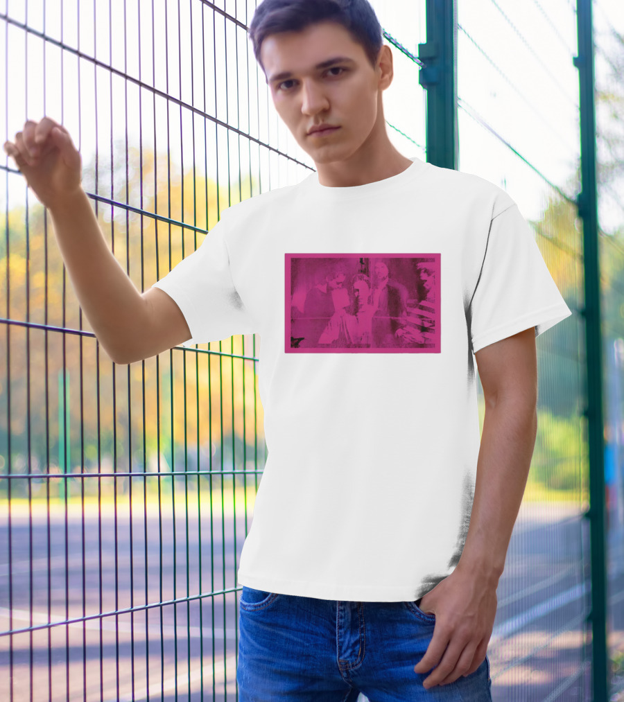 Frail State Of Mind Pink Abstract Band Collage T-Shirt