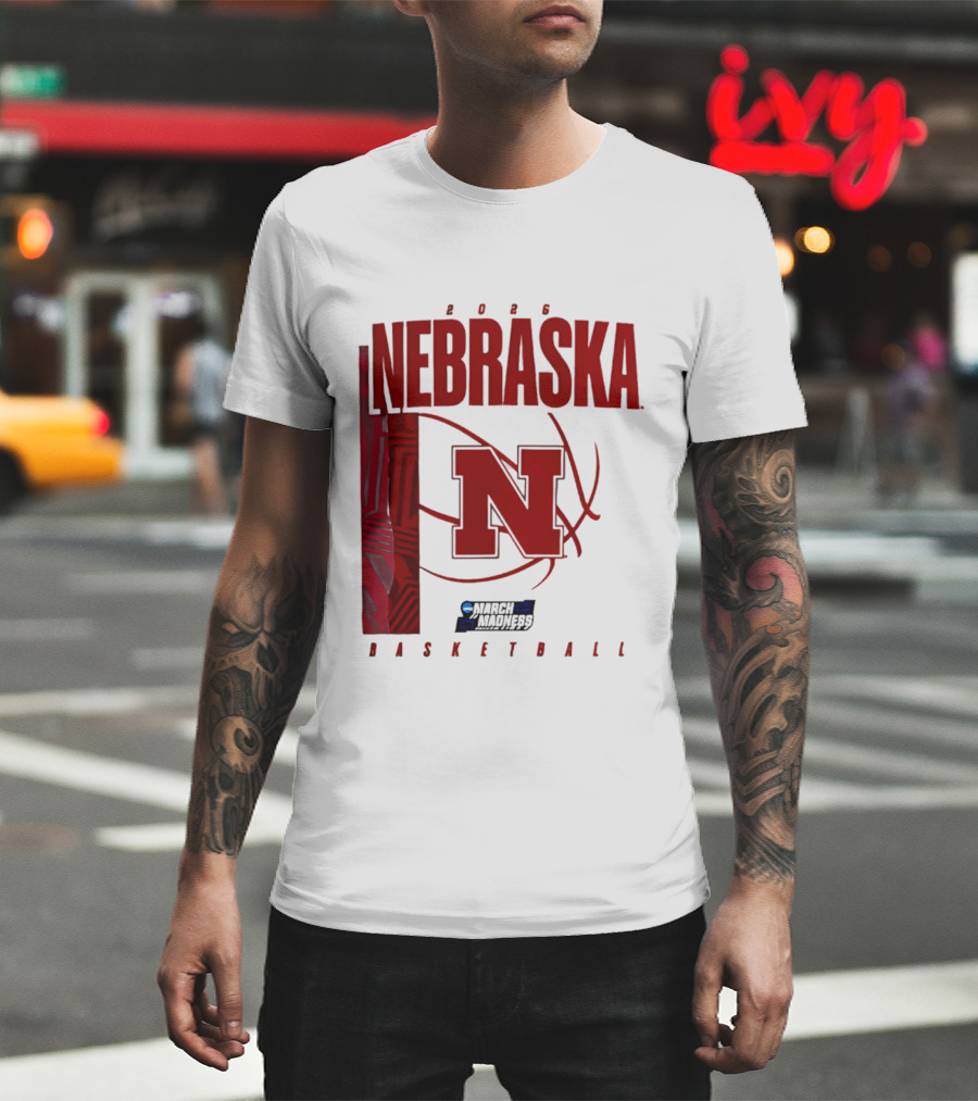 Nebraska Huskers 2026 March Madness Basketball NCAA T-Shirt