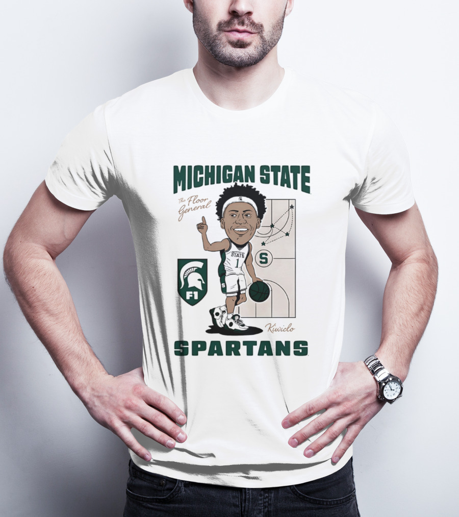 Michigan State Spartans Jeremy Fears Jr The Floor General Caricature T-Shirt